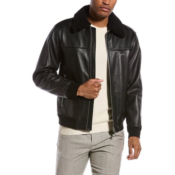 Theory | Suits & Blazers | Theory Mens Harrison Leather Jacket Black ...